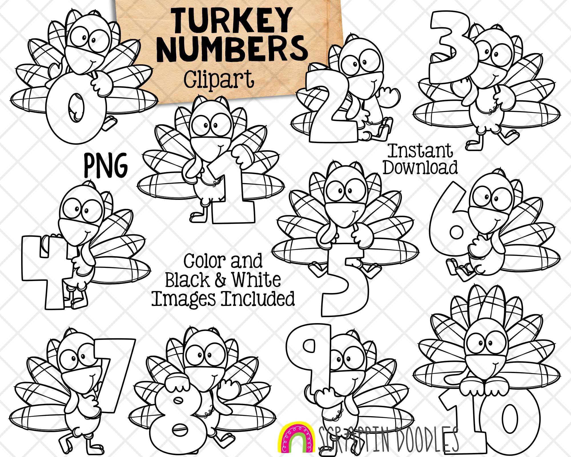 Turkey ClipArt Bundle - Thanksgiving Turkeys - Commercial Use PNG ...