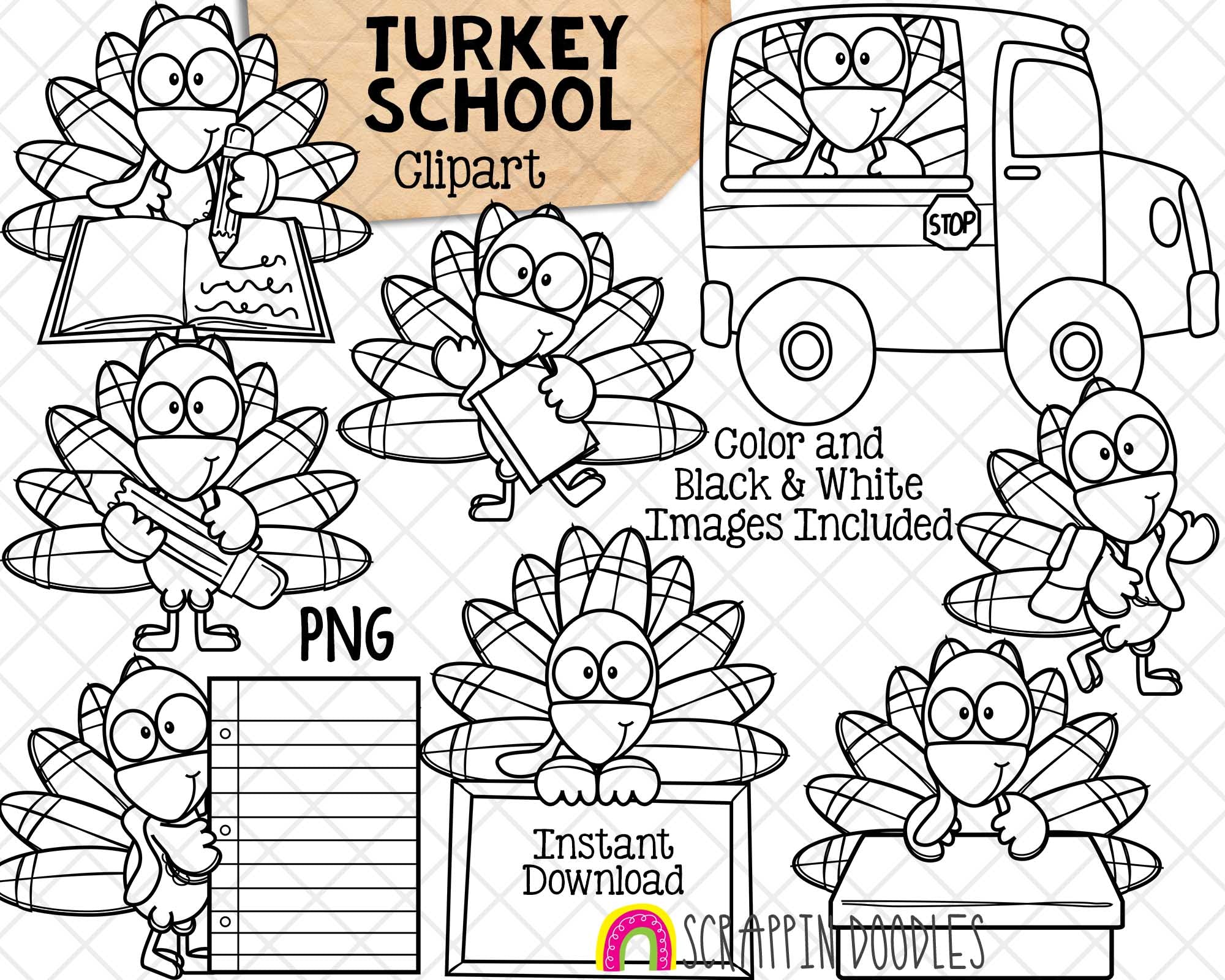 Turkey ClipArt Bundle - Thanksgiving Turkeys - Commercial Use PNG ...