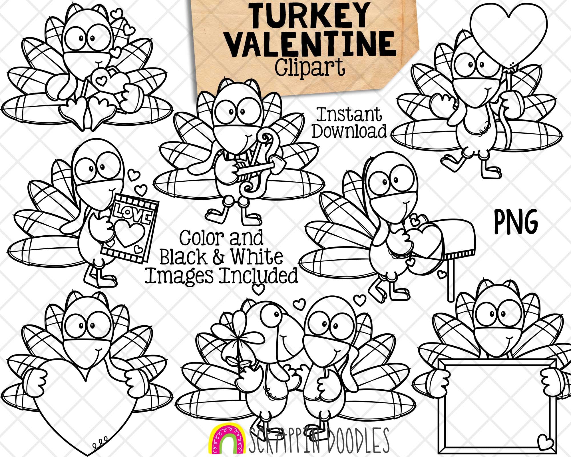 Turkey ClipArt - Valentine Turkey Clipart - Valentine Graphics - Comme ...